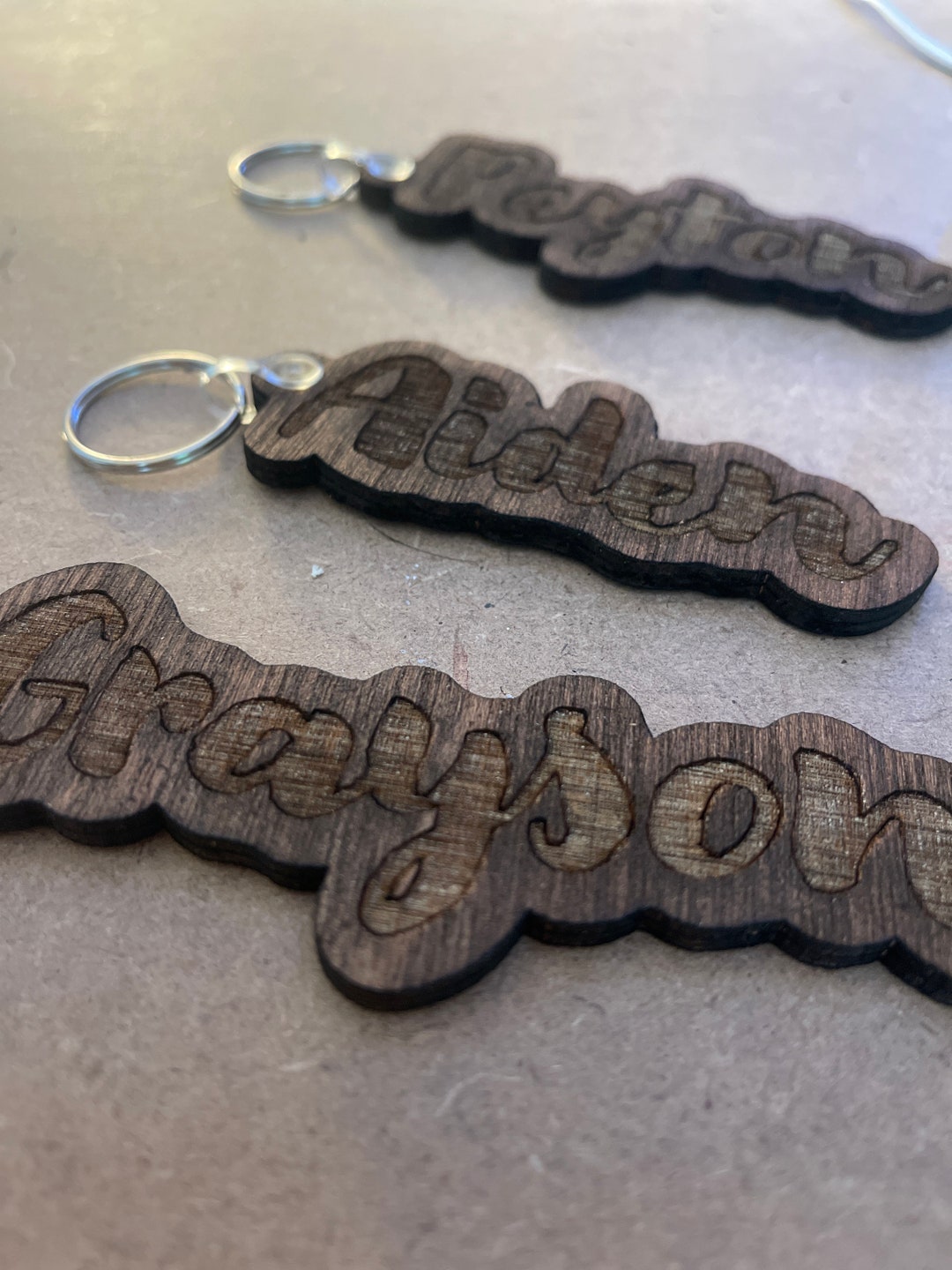 Custom Name Wood Keychain - Etsy