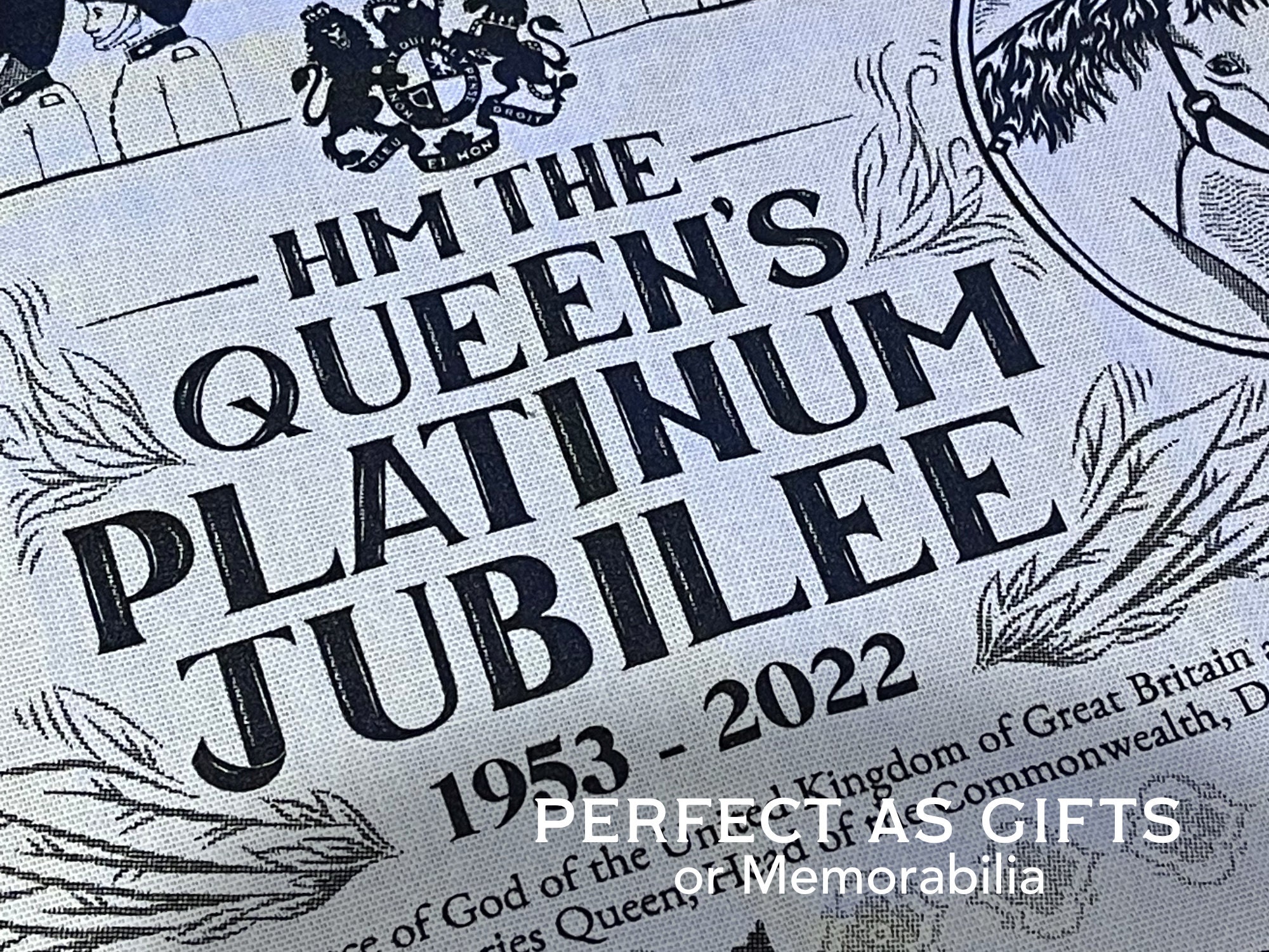 Queen Elizabeth Platinum Jubilee Tea Towel | Royal Souvenir British ...