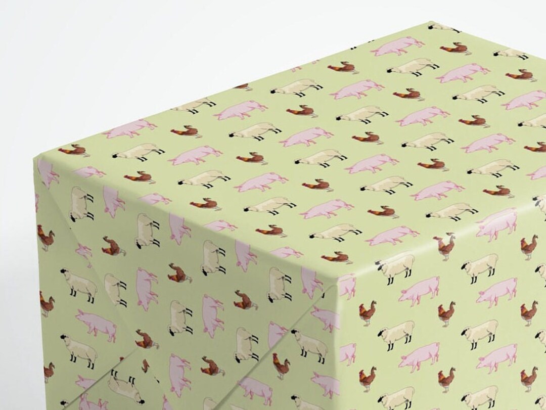 Pig / Sheep / Cockerel Wrapping Paper - Etsy