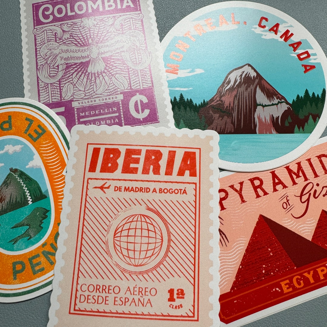 Travel Stickers Vol. 1 (FULL SET of 5 Stickers) - Etsy