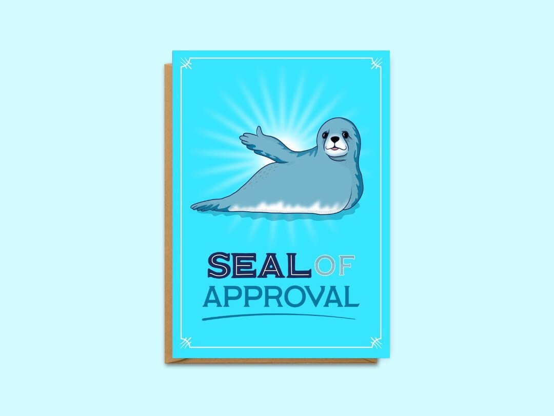 Seal of Approval Card | Funny Animal Pun Congratulations Greeting (UK ...