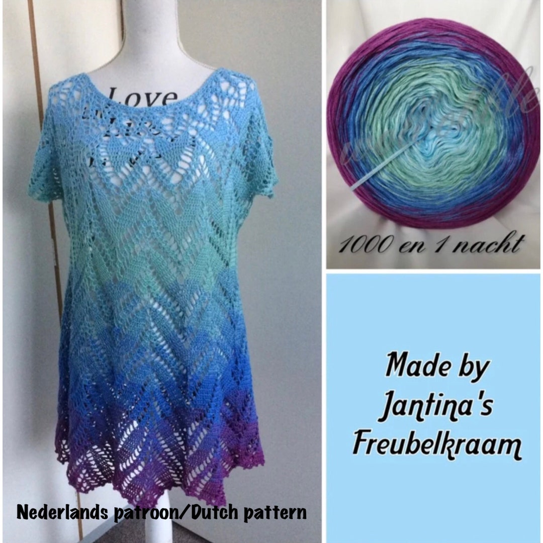 Crochet Pattern Tunic Blue Ocean DUTCH/DUTCH PATTERN - Etsy