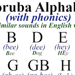 Yoruba Alphabet With Phonics, Letter, Language, Words, African Language ...