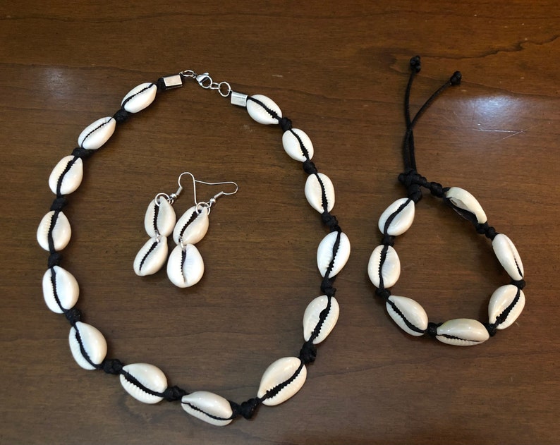 Cowry Shell Necklace Corie Jewelry Set Earrings Cowries - Etsy
