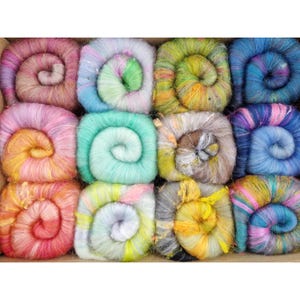 Mini Batts for Spinning and Felting 12 X 25g/0.88oz Merino Wool and ...