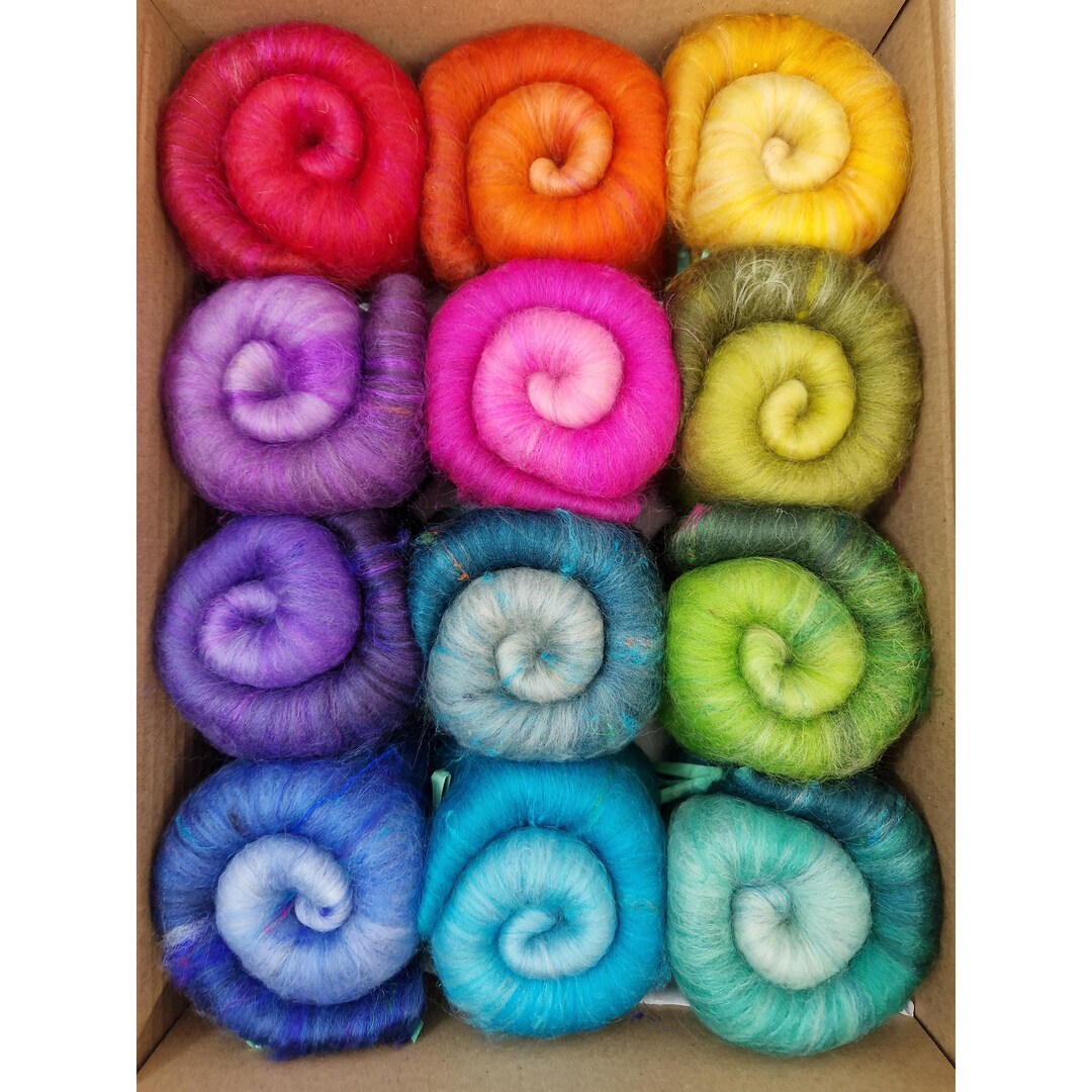 Gradient Mini Batts for Spinning and Felting 12 X 25g 12 X - Etsy