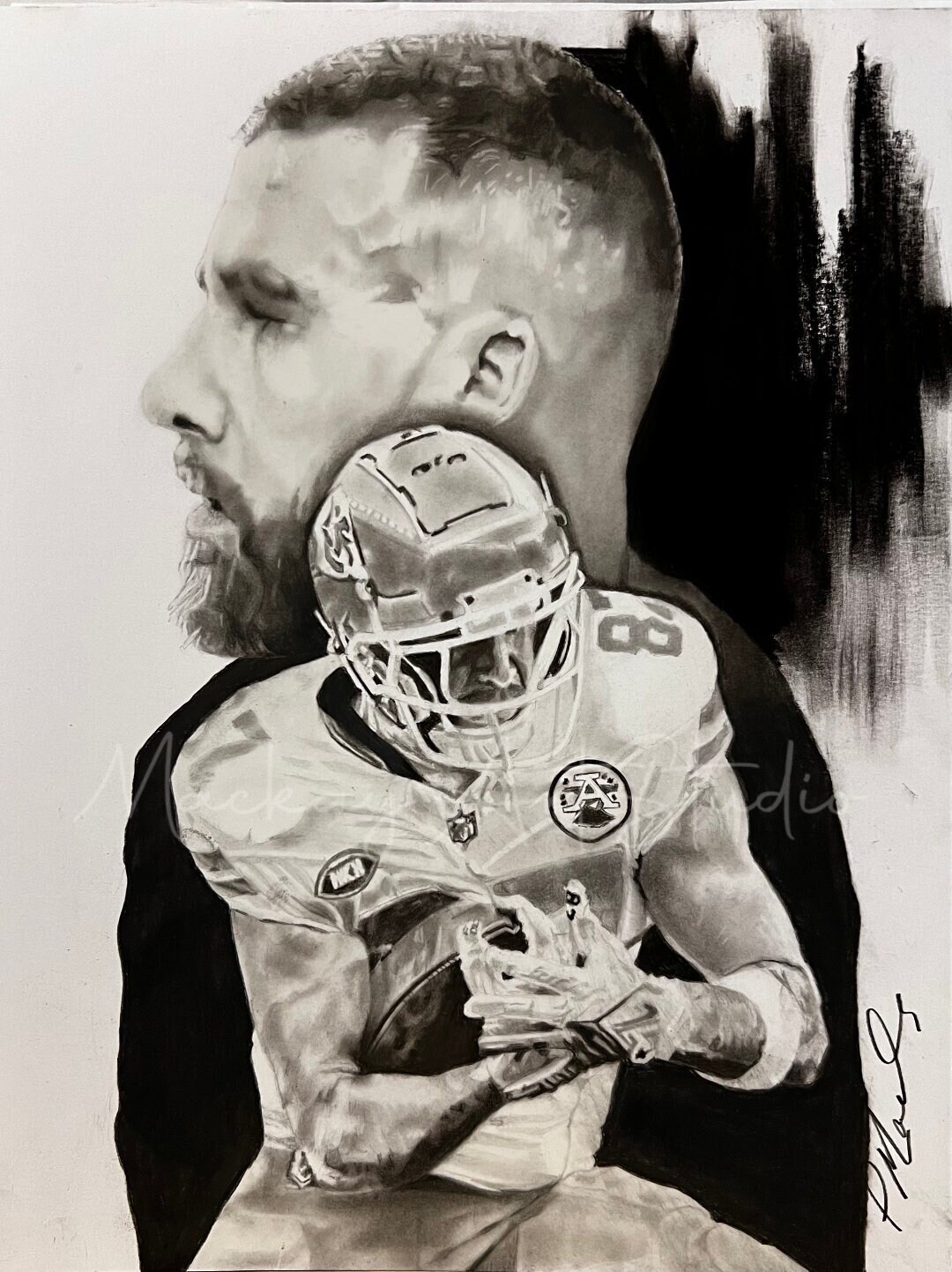 Travis Kelce |travis Kelce Portrait | Male Gifts | Male Portrait ...