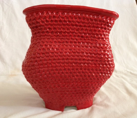 Red Coil Vase - Etsy