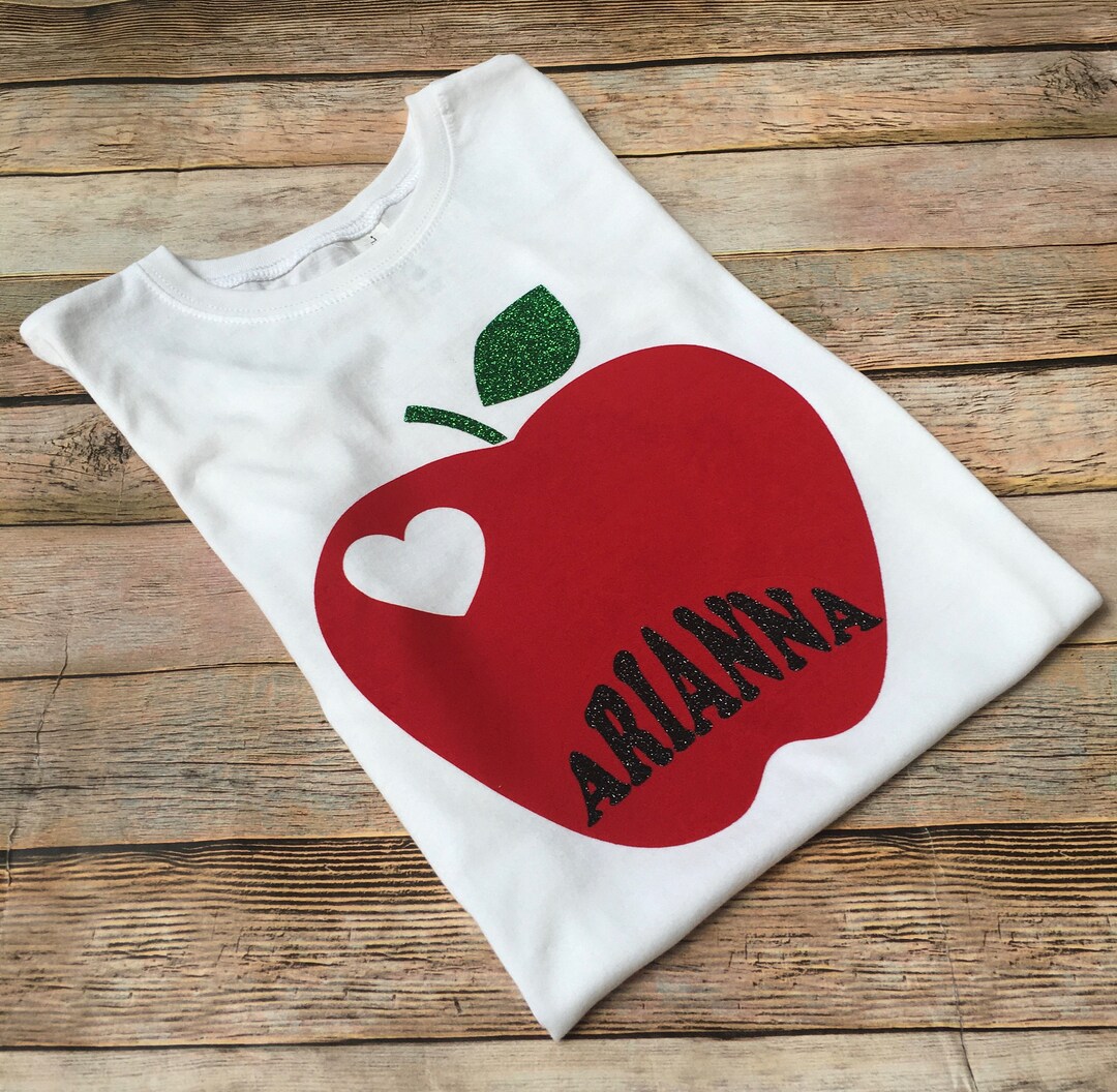 Back to School Shirt With Apple/ Virtual School Shirt/ 1st Day of 1st ...