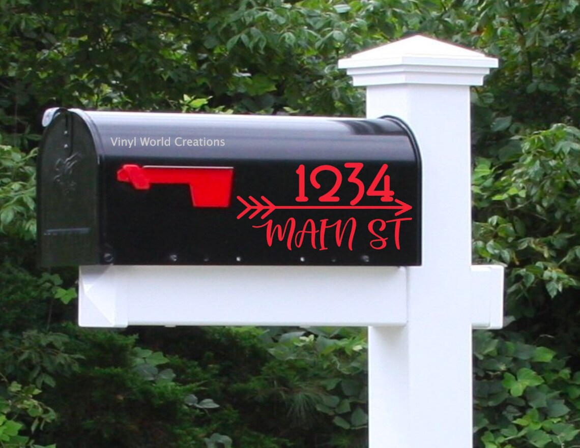 MAILBOX DECAL With Arrow/ Mail Box Address Decal/ Personalized Mailbox ...