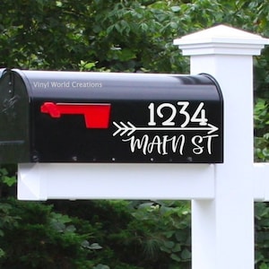 MAILBOX DECAL With Arrow/ Mail Box Address Decal/ Personalized Mailbox ...