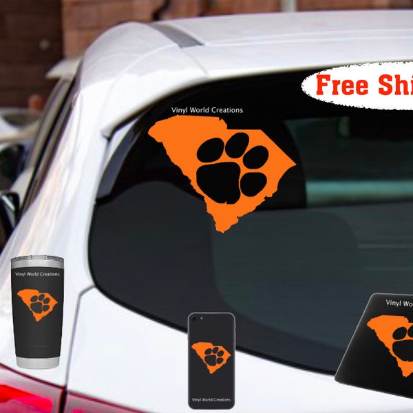 Clemson Paw Decal - Etsy
