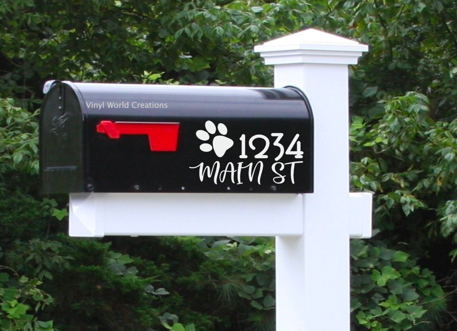 MAILBOX DECAL With Dog Paw Print/ Dog Mailbox Decals/ Paw Print Mailbox ...