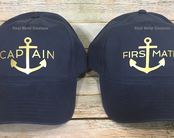 Nautical Star Golden Anchor Captain and First Mate Embroidery 2 ...