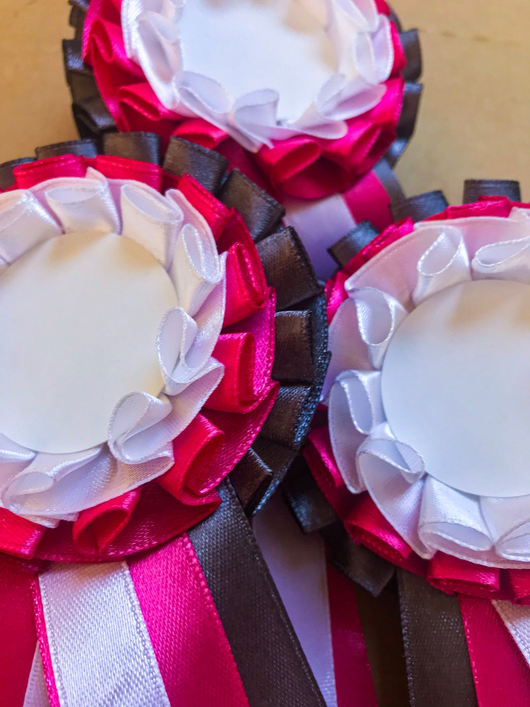 Set of 3 Rosettes, for Pets, Cats, Dogs and Horses, Party Ribbon or ...