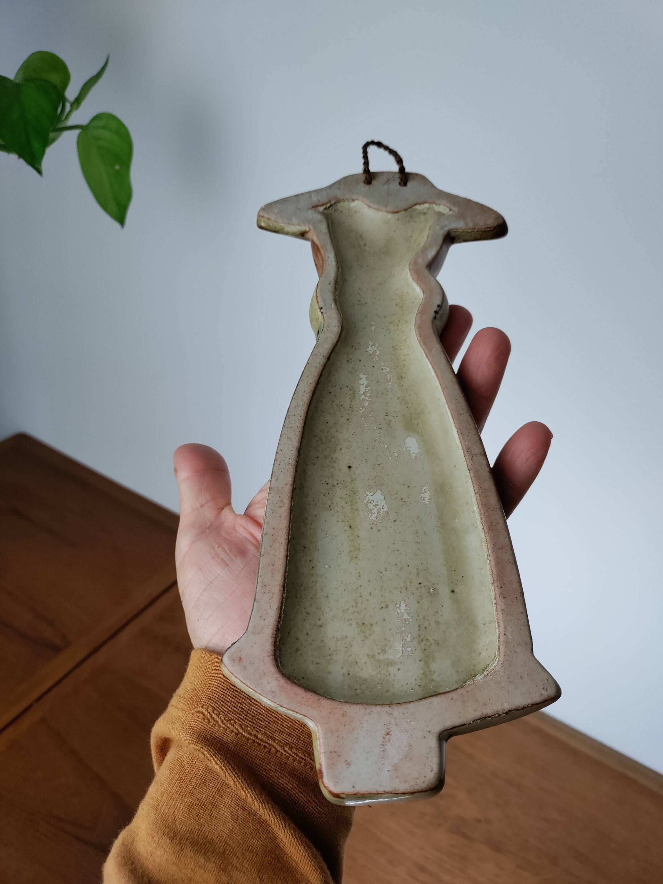 Vintage UCTCI Japan Wall Pocket Girl Stoneware Bud Vase Mirror - Etsy