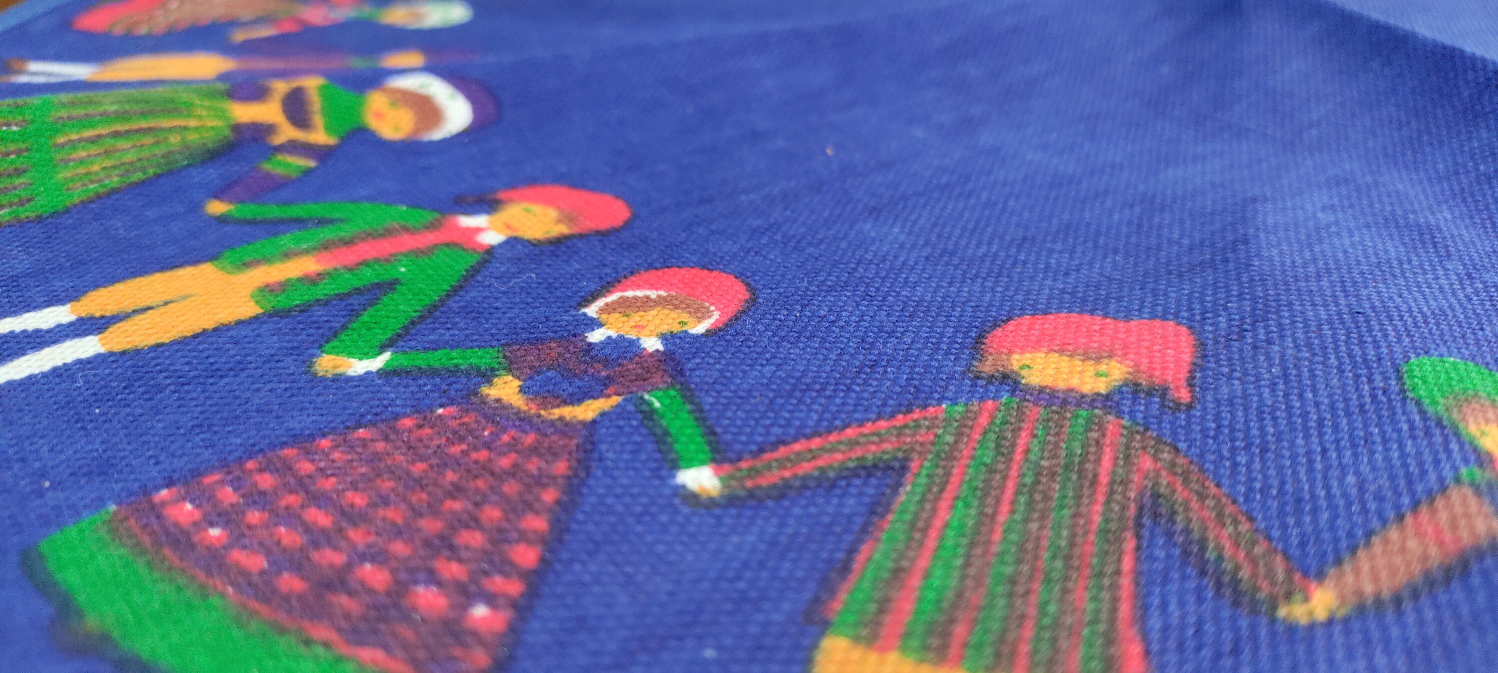 Vintage Danish Modern Elling Design Cotton Table Linen Mini Tree Skirt ...