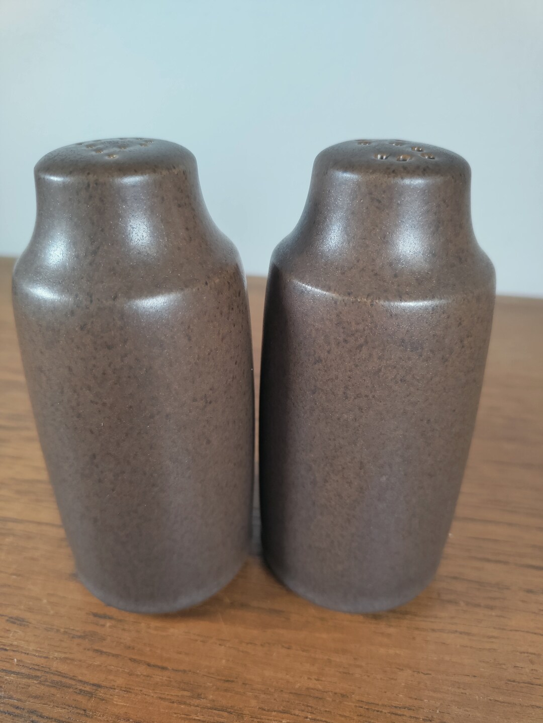 Denby England Vintage Stoneware Salt Pepper Shakers Brown Mic-century ...