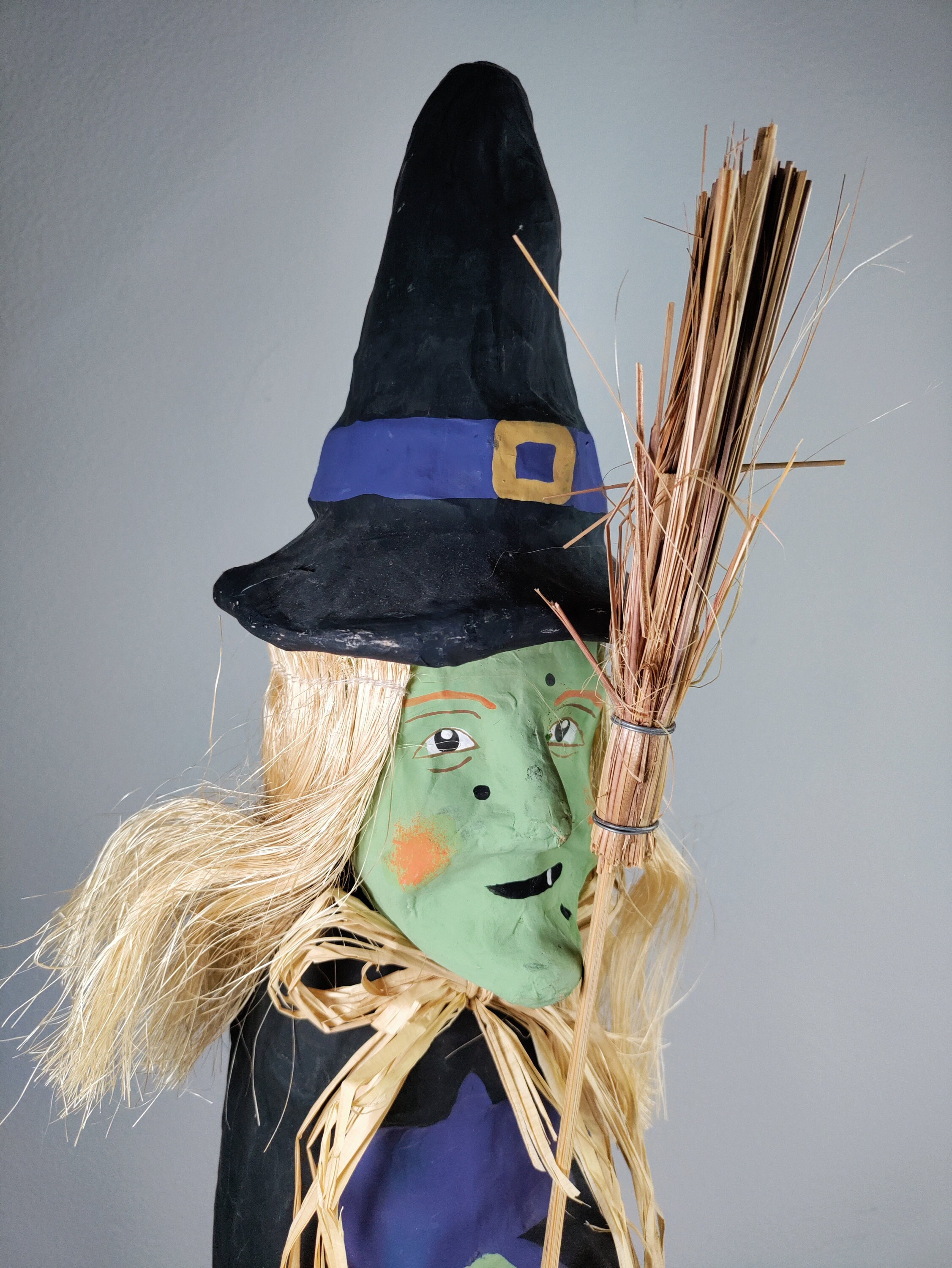Vintage Halloween Paper Mache Witch 30" High Decor - Etsy