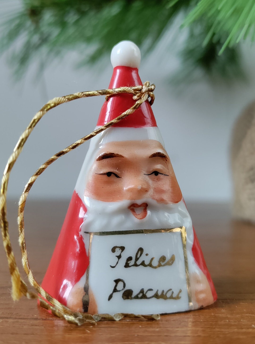 Vintage Christmas Japan Santa Bell Ardalt Ornament Joyeur Noel - Etsy
