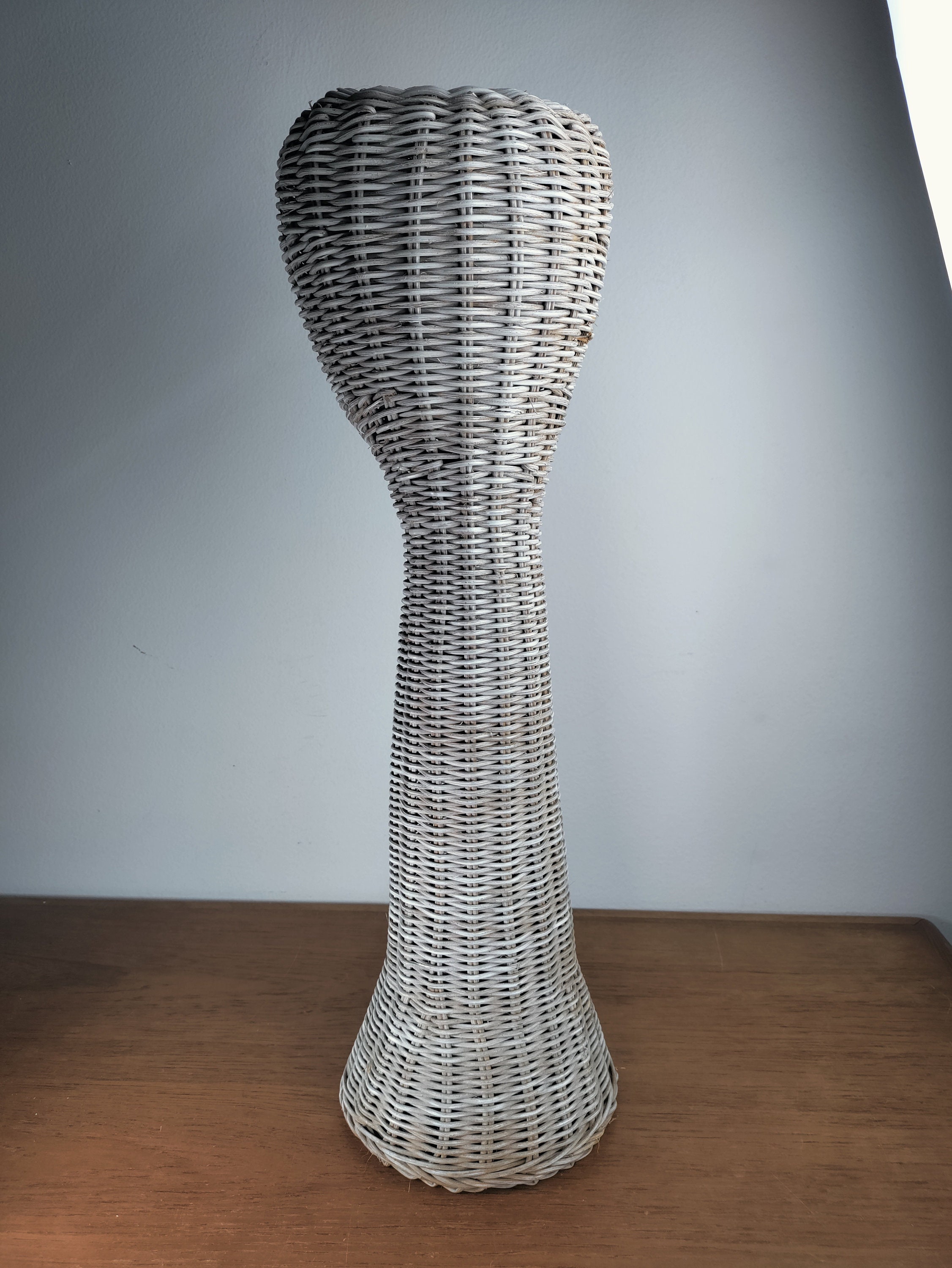 Vintage Wicker Rattan Mannequin Head Hat Wig Display 24 HONG KONG - Etsy