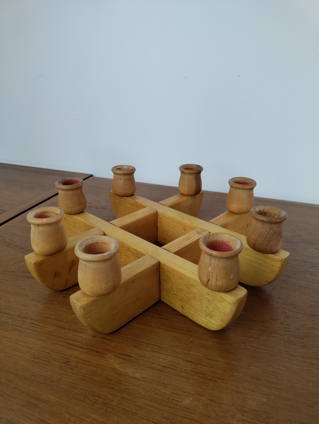 Vintage Handmade Scandinavian Wooden Candelabra Mid-century Decor - Etsy
