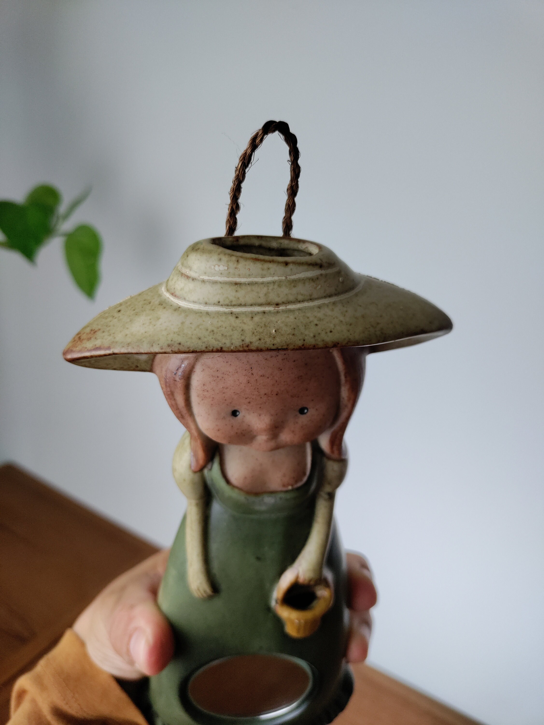 Vintage UCTCI Japan Wall Pocket Girl Stoneware Bud Vase Mirror - Etsy