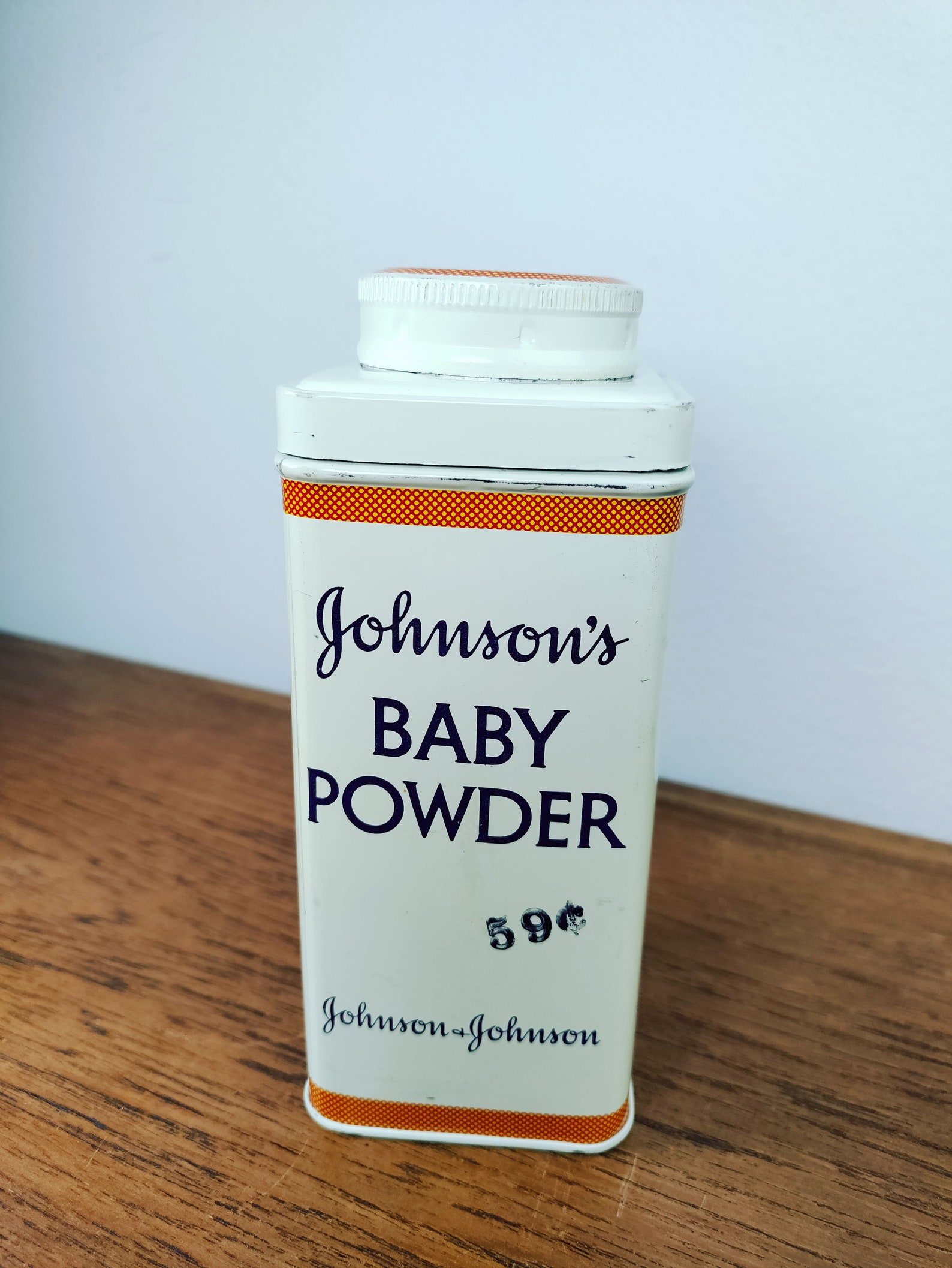 Vintage Tin Metal Johnson & Johnson's BABY POWDER Shaker Canister 60's ...