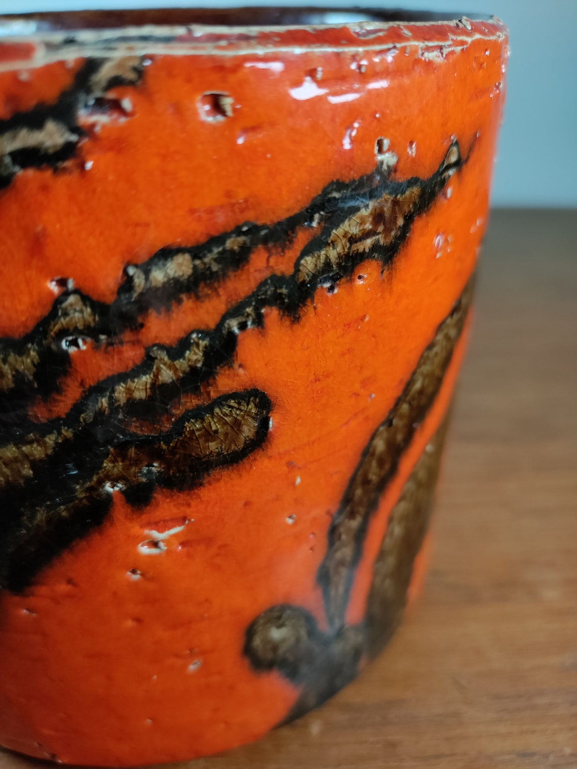 Vintage West Germany Pottery Planter Pot Vessel Orange Birch - Etsy