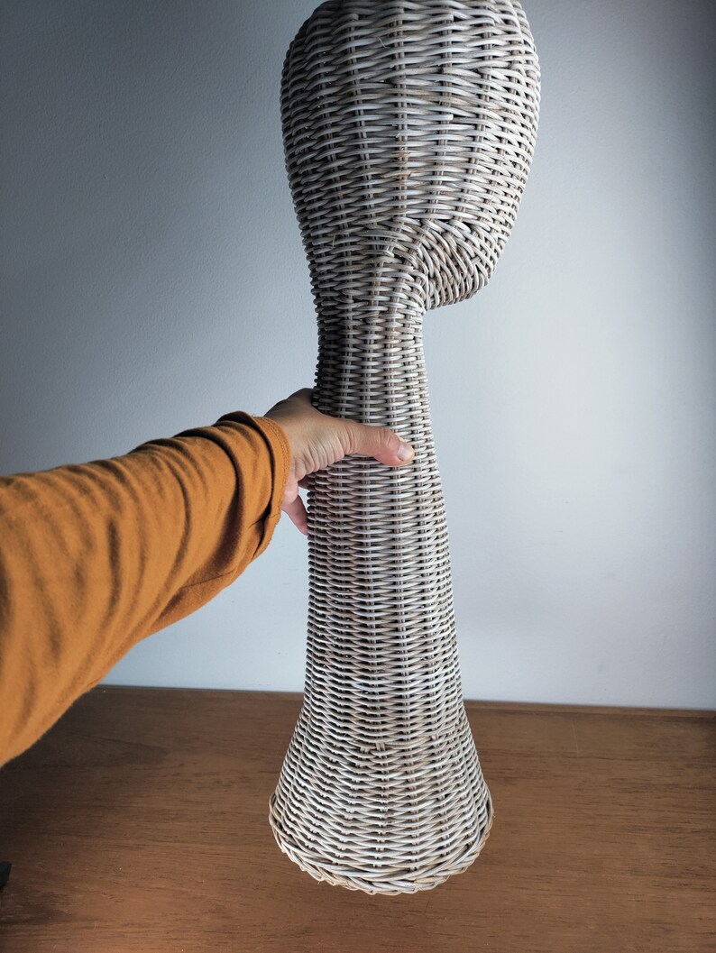 Vintage Wicker Rattan Mannequin Head Hat Wig Display 24 - Etsy