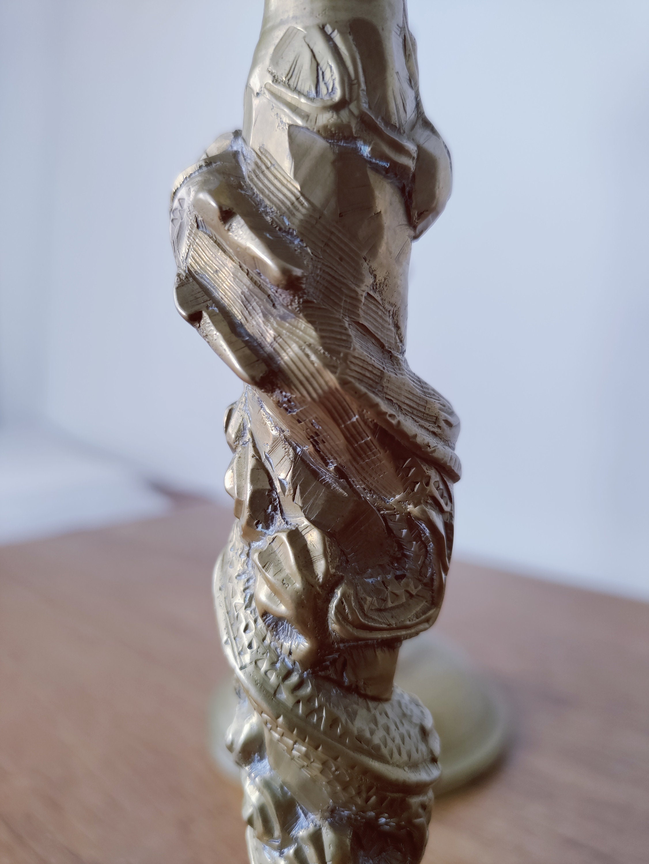 Vintage Antique Brass Ornate Dragon Candlestick Holders Set of 2 - Etsy