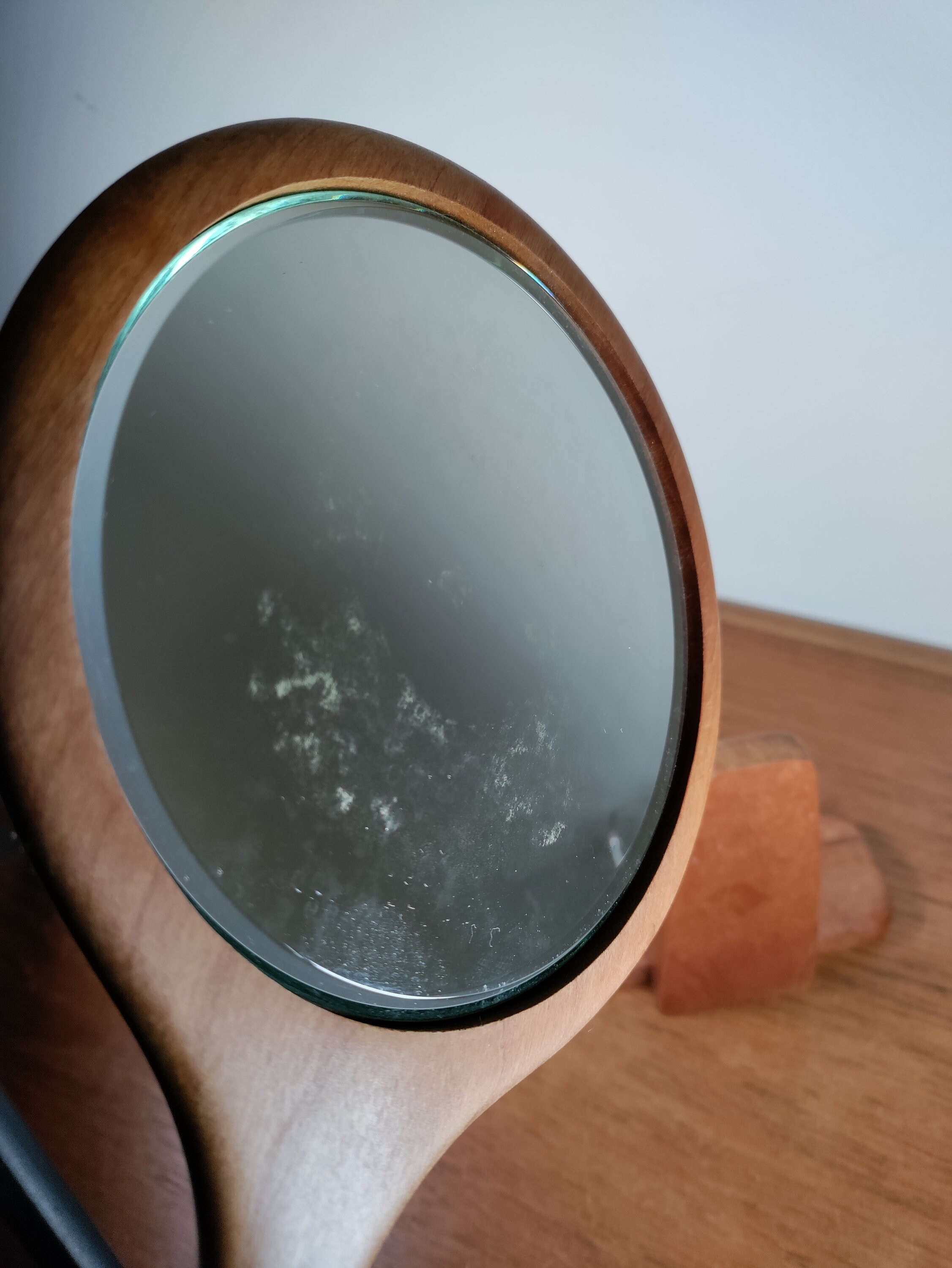 Danish Teak Wood Hand Mirror on Stand MCM Home Decor - Etsy