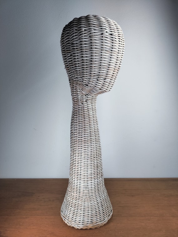 Vintage Wicker Rattan Mannequin Head Hat Wig Display 24 - Etsy