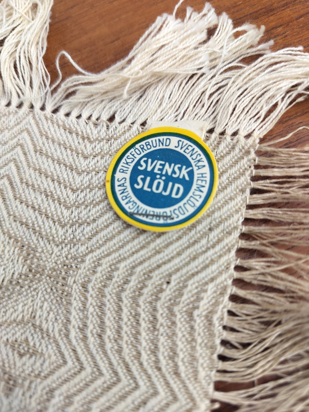 Vintage Loom Woven Tight Knit Jacquard Swedish Table Linen 15" X 13 ...