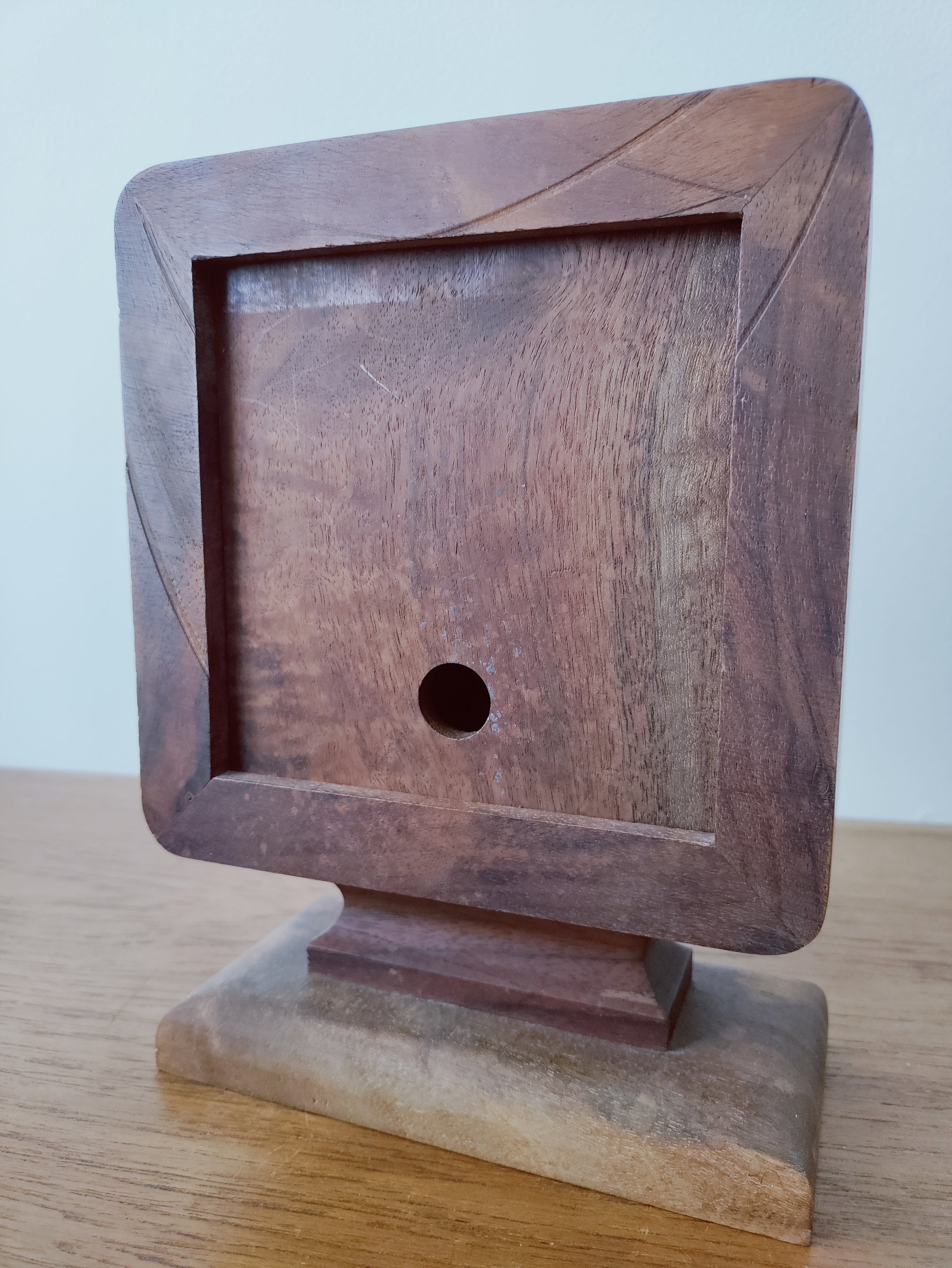 Vintage Mid-century Teak Wood Clock Japanese Minimalist Style Desk Top ...