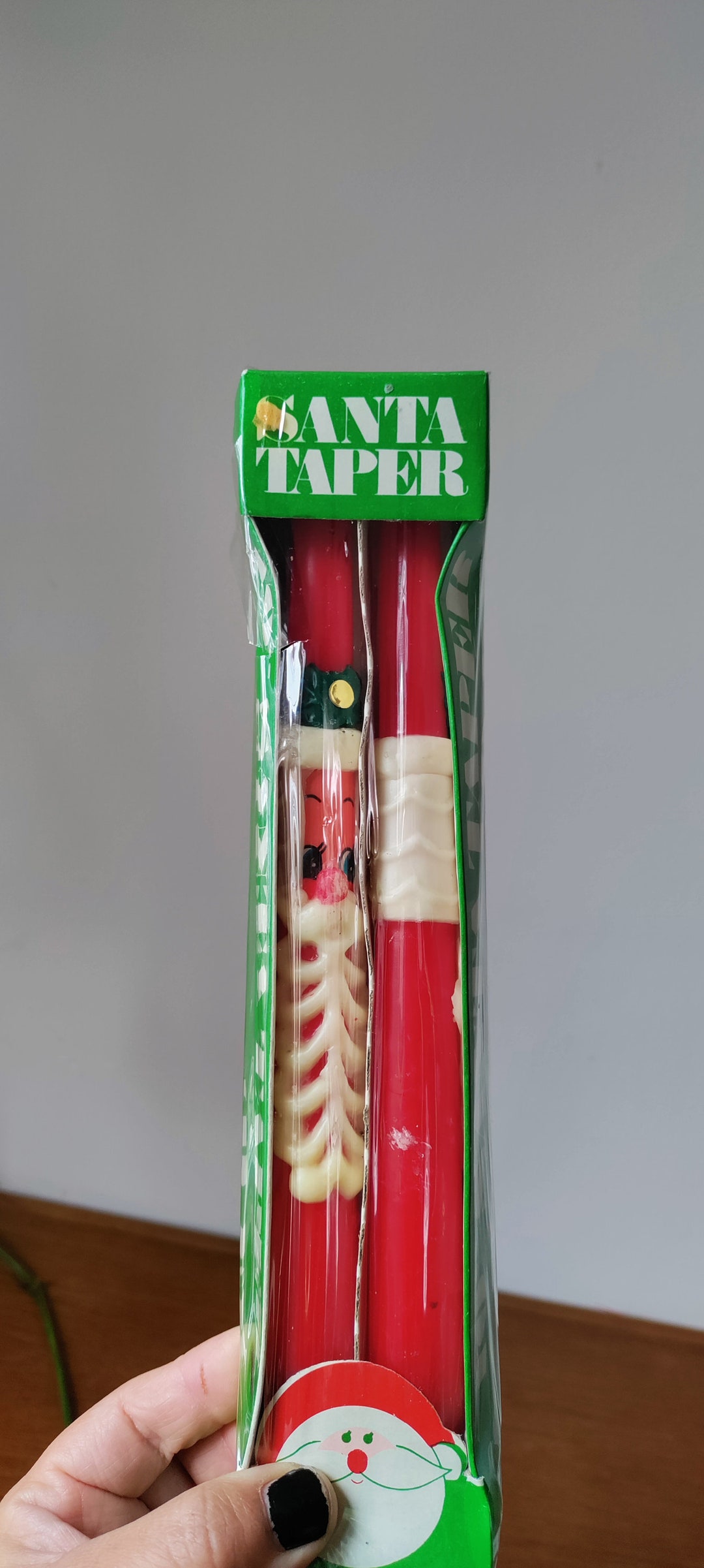 Vintage Christmas Santa Taper Candle Sticks 10" Pair NEW in BOX - Etsy