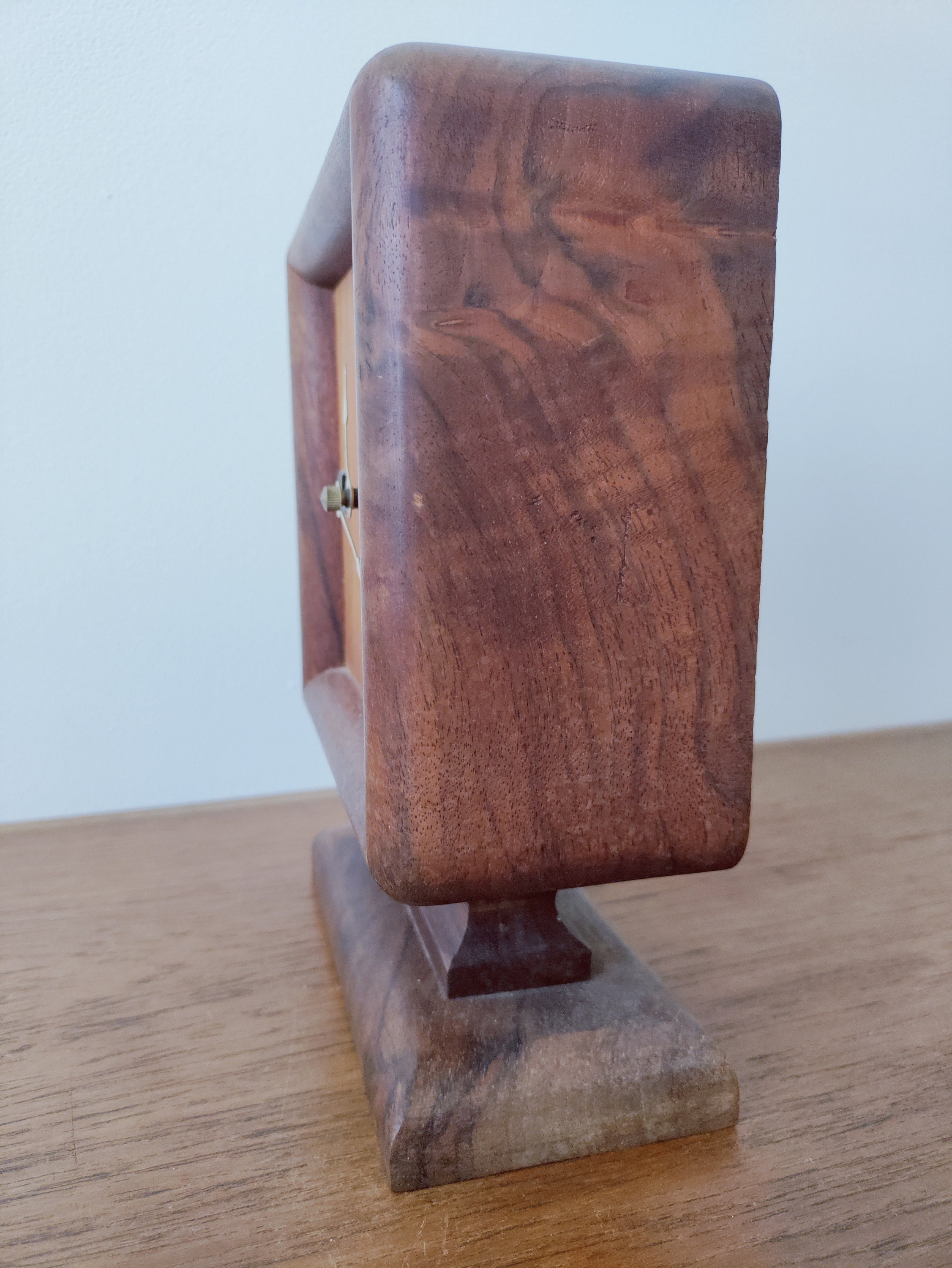 Vintage Mid-century Teak Wood Clock Japanese Minimalist Style Desk Top ...