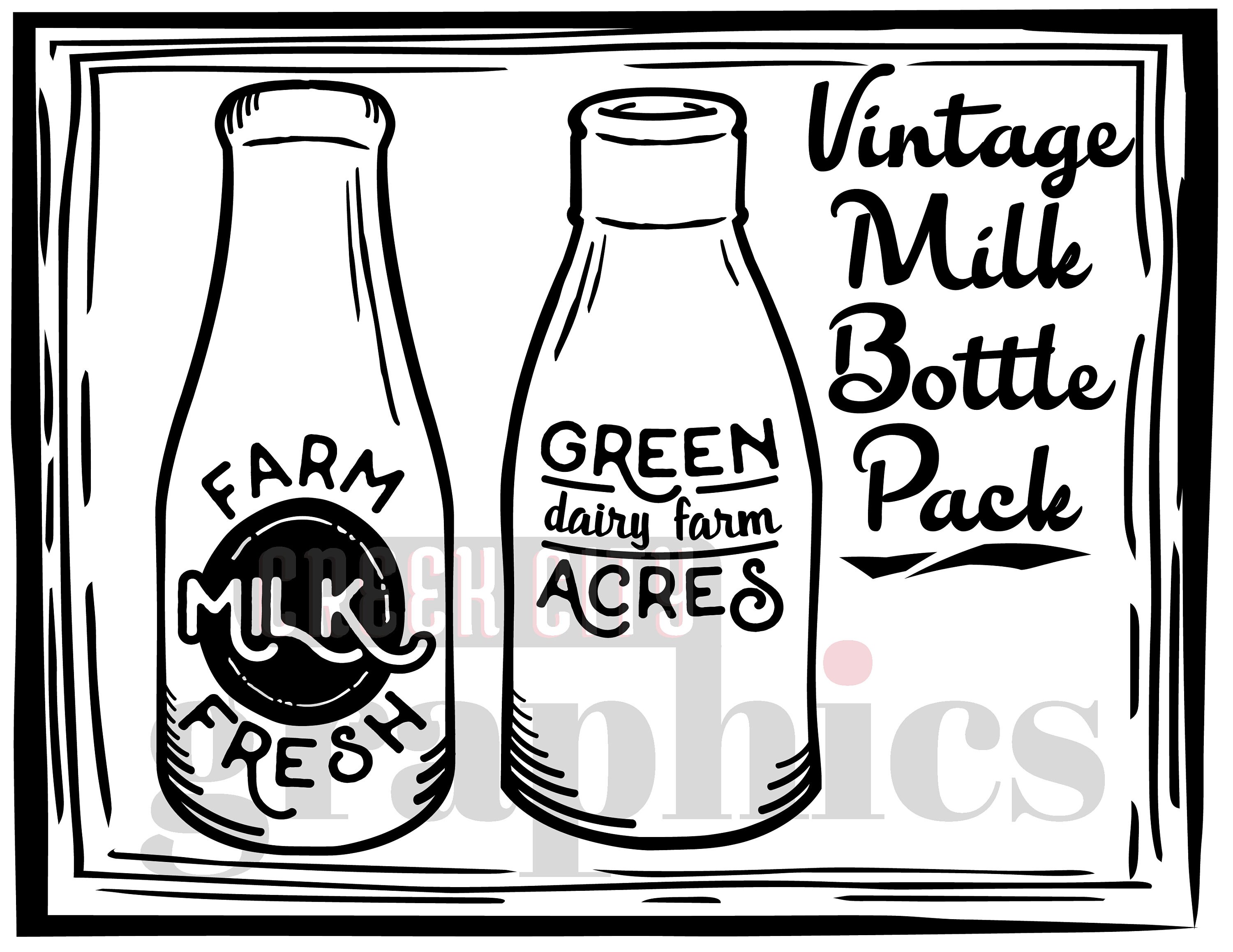 Vintage Milk Bottle Pack - SVG • PNG • EPS Cut Files - Etsy