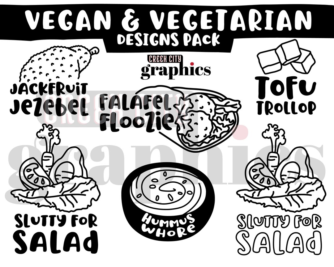 Vegan & Vegetarian Digital Cut File Designs Pack SVG PNG EPS Cut Files ...