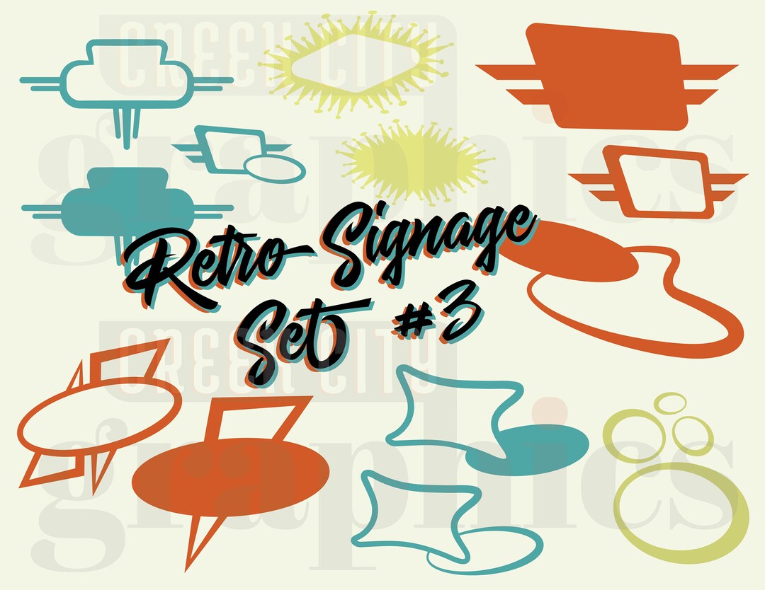 1950s 1960s Vintage Digital Design Retro Mid Century Modern ...