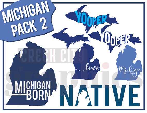 State of Michigan Mitten Decal Design Pack 2 SVG PNG EPS - Etsy