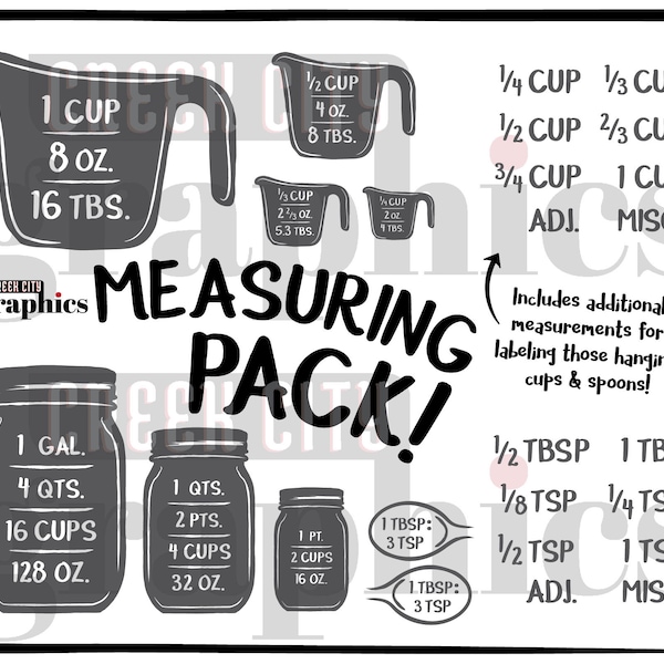 Measuring Cup Decals - Etsy