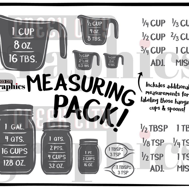 Measuring Cup Decals - Etsy