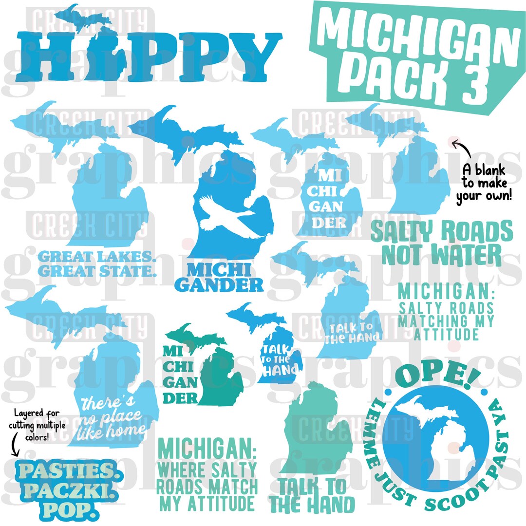 State of Michigan Michigander Midwest Mitten Great Lakes Decal Digital ...