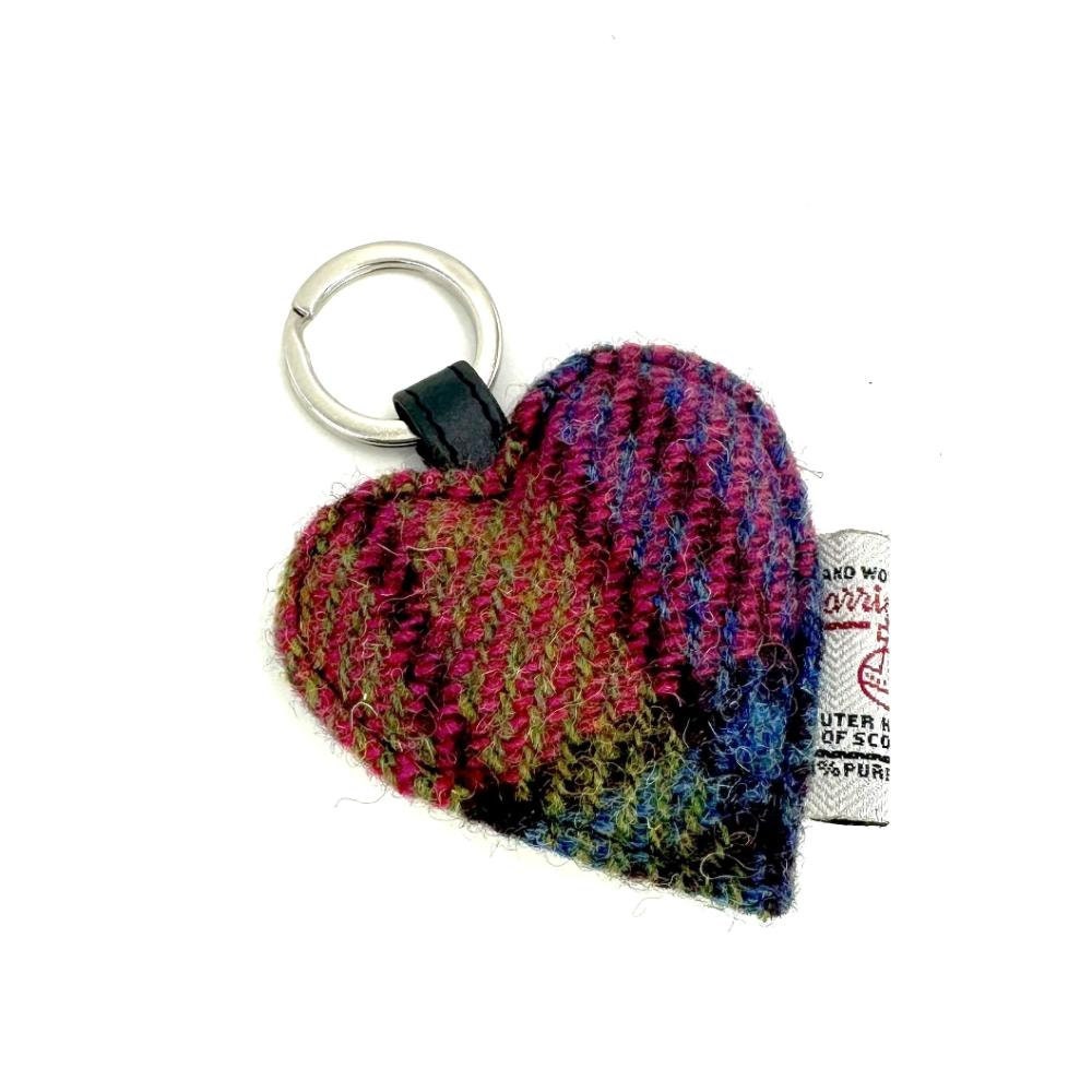 Scottish Harris Tweed Fabric Keychain Heart - Heart Keyring - Small but ...