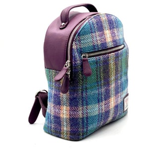 Beautiful Mini Backpack Purse in Purple Green Plaid - Small Backpack ...