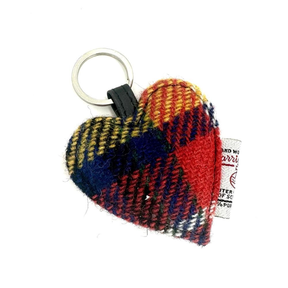 Scottish Harris Tweed Fabric Keychain Heart - Heart Keyring - Small but ...