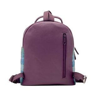Beautiful Mini Backpack Purse in Purple Green Plaid - Small Backpack ...