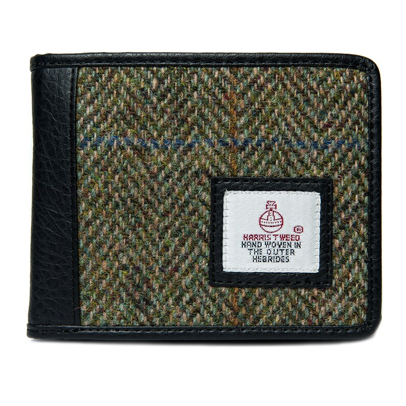 Men's Cloth Wallet in Green Harris Tweed. Trifold Wallet / - Etsy UK