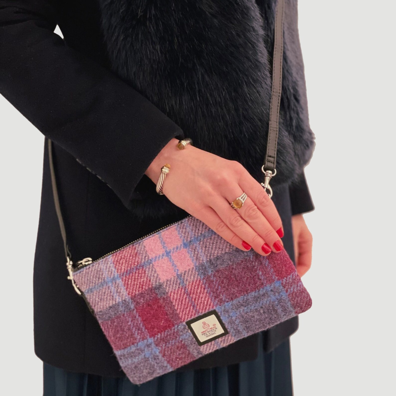 Plaid Crossbody Bag. Small Cross Shoulder Bag. Use as Pink | Etsy